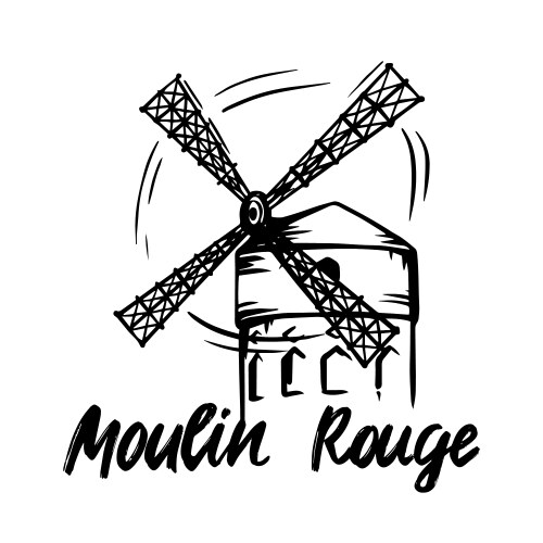 Moulin rouge drawing Royalty Free Vector Image