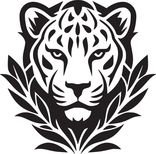 Leopard face silhouette Royalty Free Vector Image