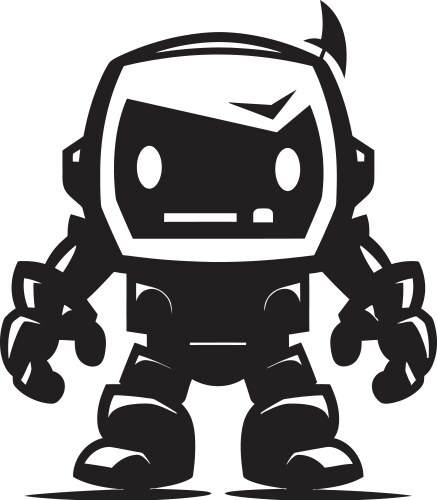 Little warrior cute tiny combat bot icon Vector Image