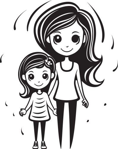 Moms joy cartoon logo icon blissful moments happy Vector Image