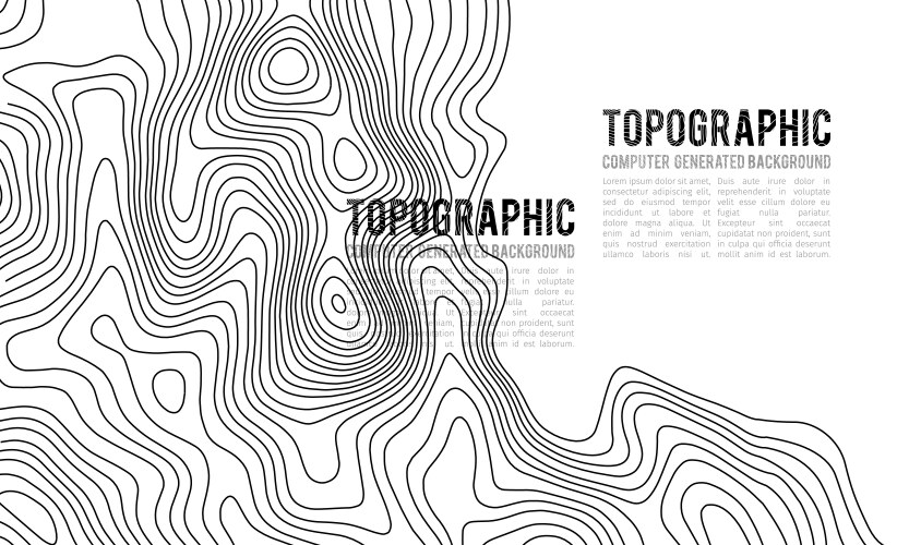 Topographical terrain map with line contours Vector Image