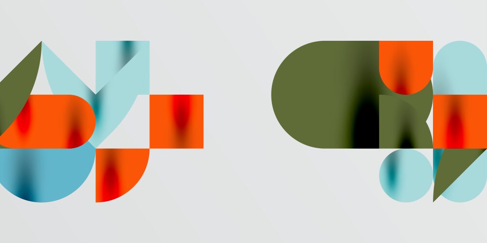 Circles semi squares and round shapes Royalty Free Vector