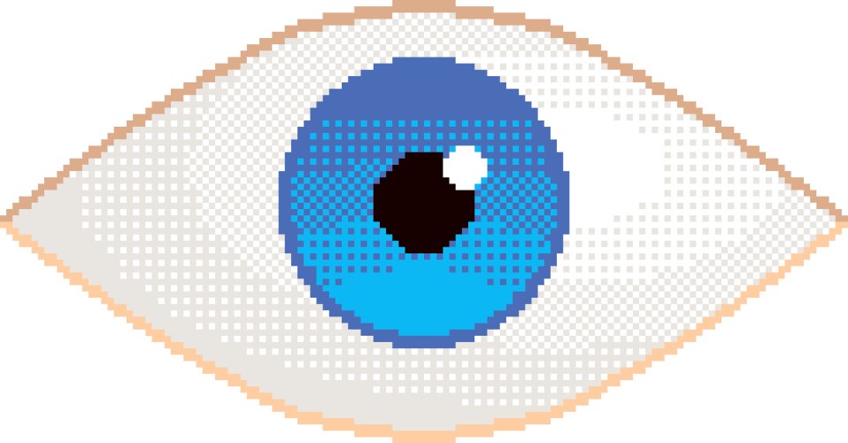 Pixel art eye set of blinking open and closed Vector Image