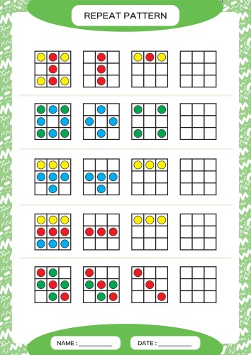 Repeat pattern square grid with colorful circles Vector Image