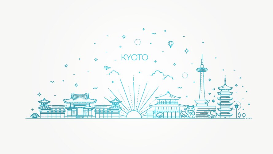City Japan Kyoto Skyline Vector Images (over 240)