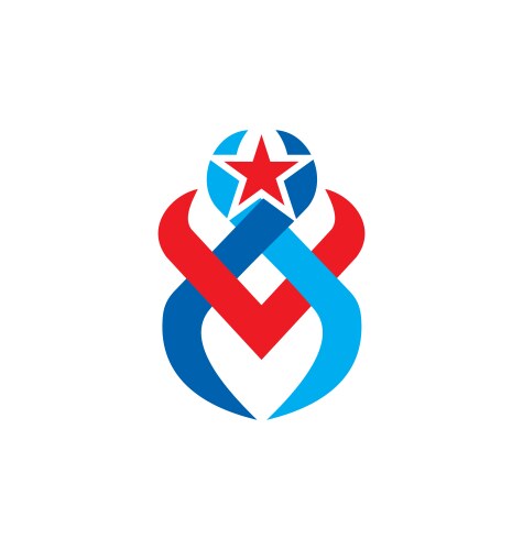 Abstract victory award logo Royalty Free Vector Image