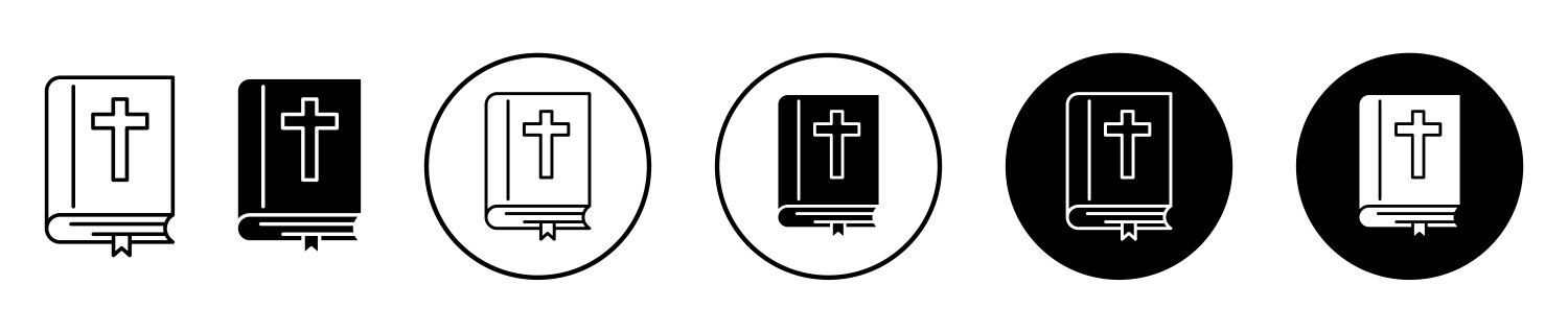 Bible icon set on white background Royalty Free Vector Image