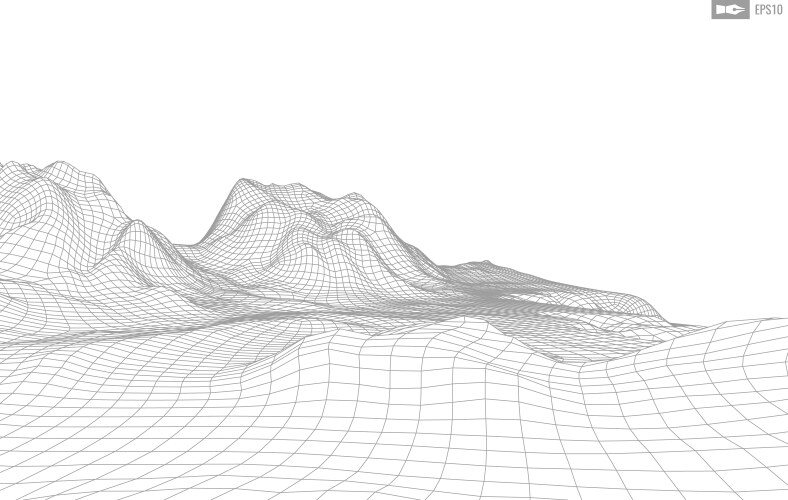 Abstract digital technology black wireframe Vector Image