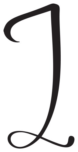 Calligraphy hand drawn letter i logo Royalty Free Vector