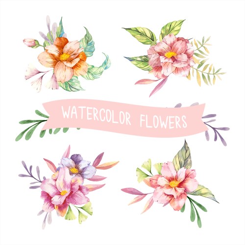 Bouquet with spring flowers Royalty Free Vector Image