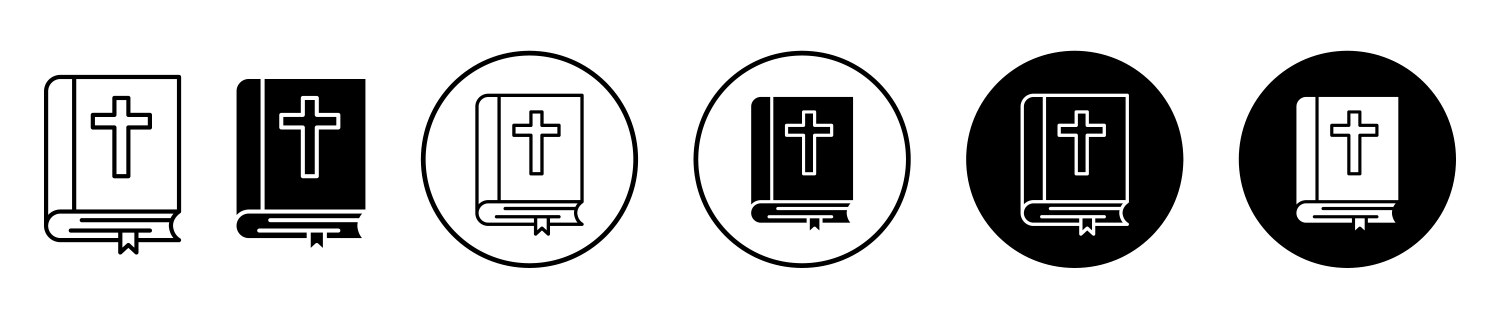 Bible icon set on white background Royalty Free Vector Image