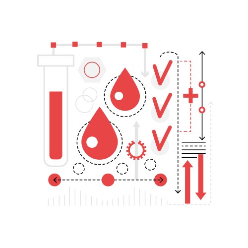 Blood analysis infographic Royalty Free Vector Image