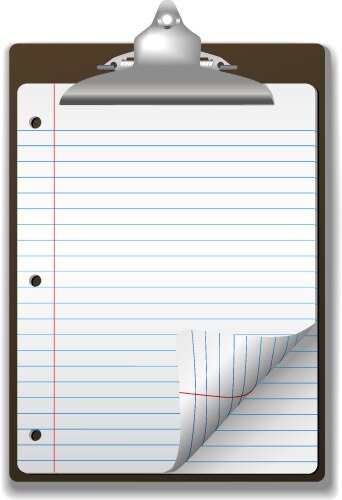 Note pad and pencil Royalty Free Vector Image - VectorStock