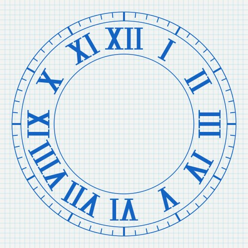 Clock with roman numerals Royalty Free Vector Image