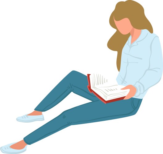 Read book girl reading books Royalty Free Vector Image
