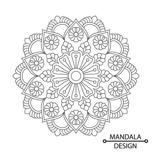 Geometros abstract simple mandala coloring book Vector Image