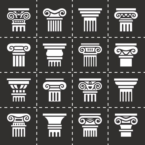 Column icon set Royalty Free Vector Image - VectorStock