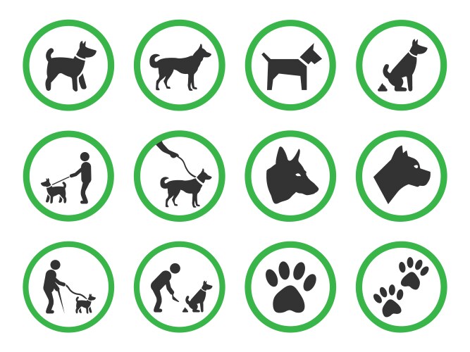 Pet Friendly Dog Sign Set Royalty Free Vector Image