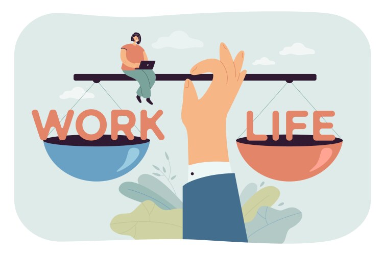 Graphic cartoon character work-life balance Vector Image