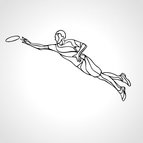 Sportsman throwing flying disc ultimate frisbee Vector Image