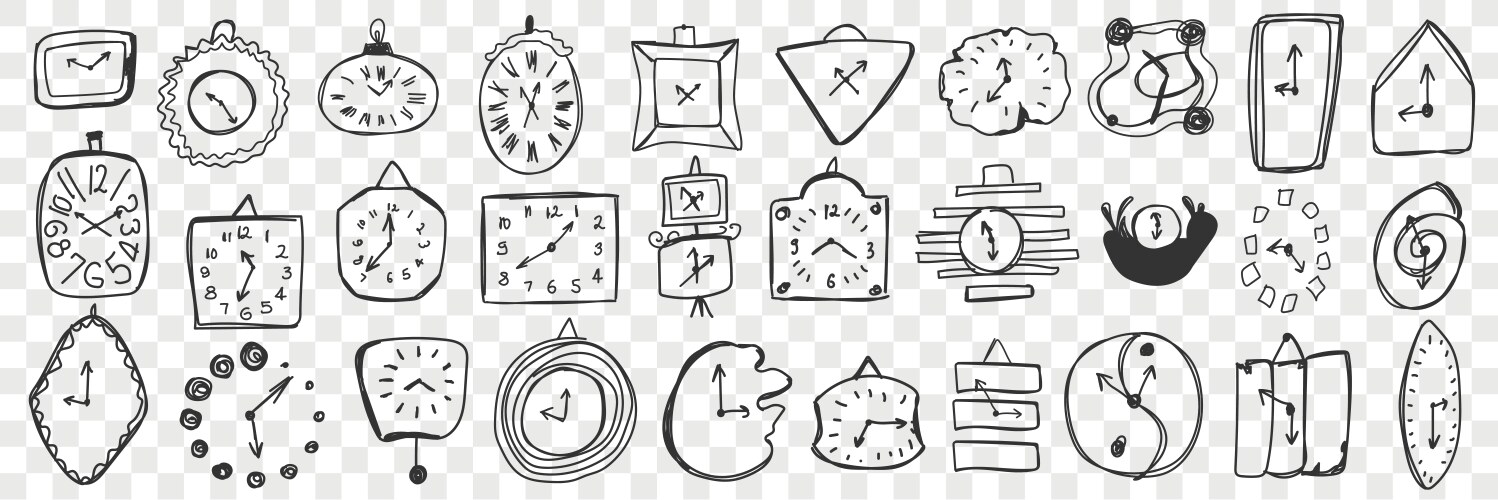 Wall Clock Drawing Vector Images (over 1,700)