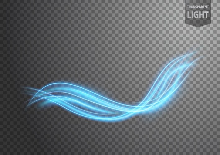Abstract blue wavy line of light on dark Vector Image