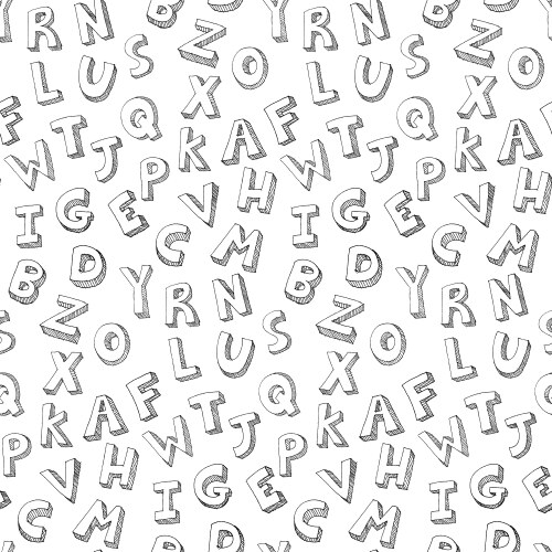 Random letters seamless pattern Royalty Free Vector Image