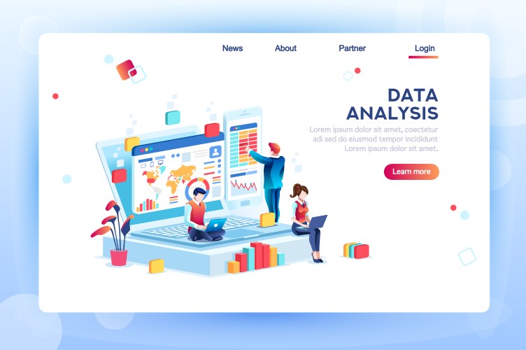 Data analysis process target setup Royalty Free Vector Image