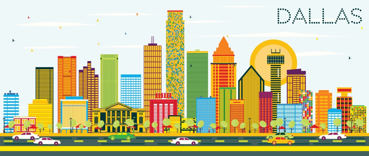 Dallas skyline Vector Images & Graphics for Commercial Use | VectorStock