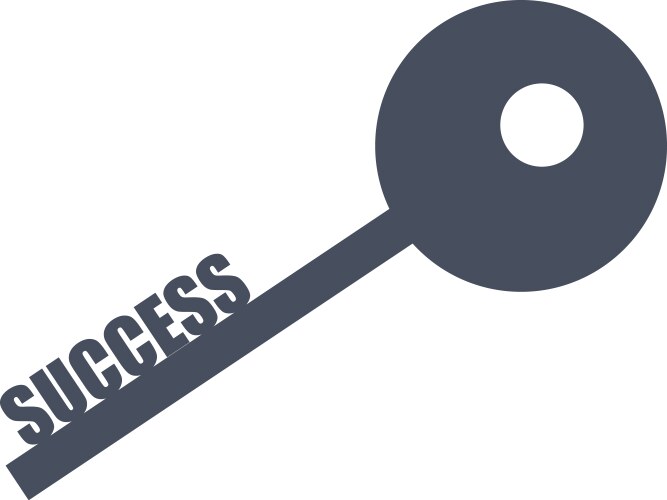 Key to success concept icon with key and Vector Image