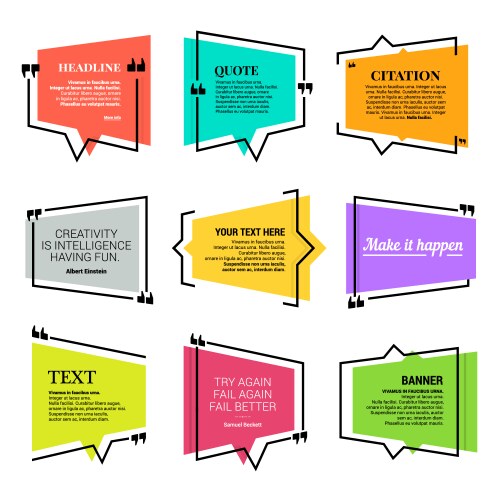 Quotes template set Royalty Free Vector Image - VectorStock
