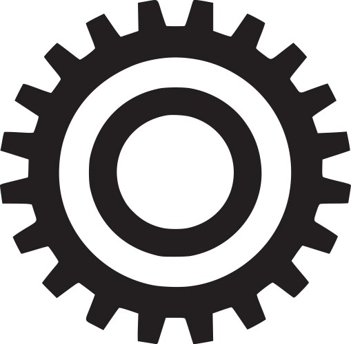 Gear wheels black simple icon Royalty Free Vector Image