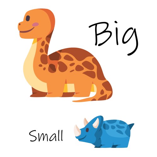 Opposite adjectives words with big and small Vector Image
