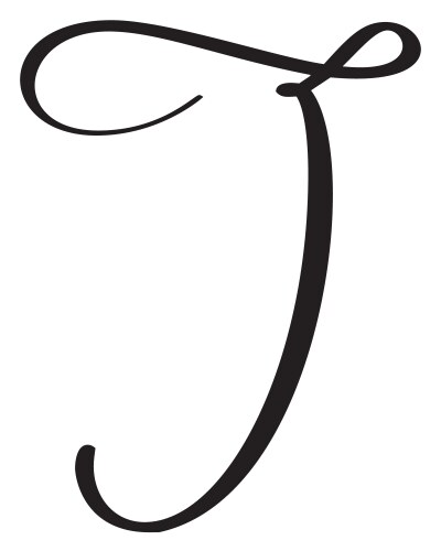Hand drawn calligraphy letter capital i Royalty Free Vector