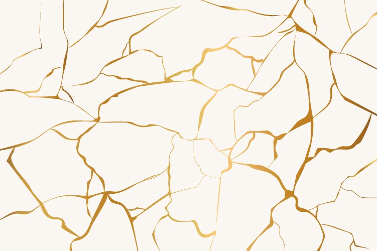 Kintsugi gold simple break lines asian geometric Vector Image