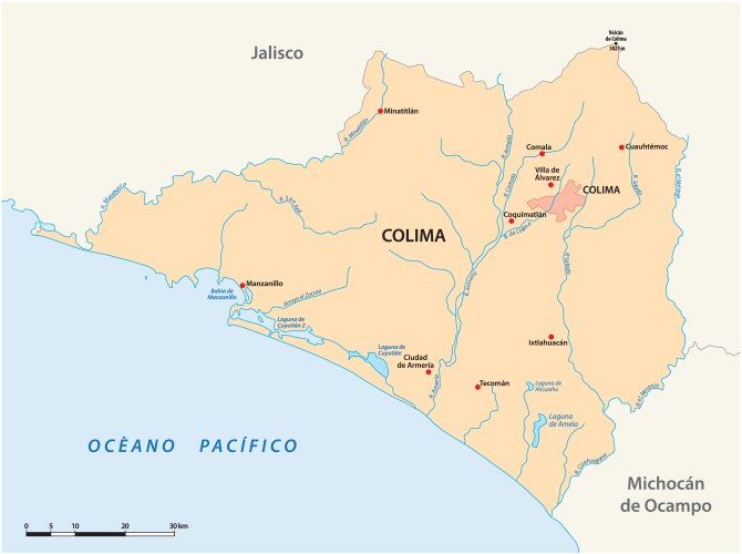 Southeast asia map - brown orange hue colored Vector Image