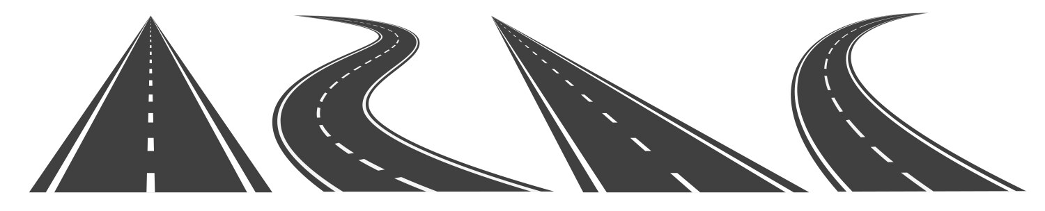 Roads set highway Royalty Free Vector Image - VectorStock