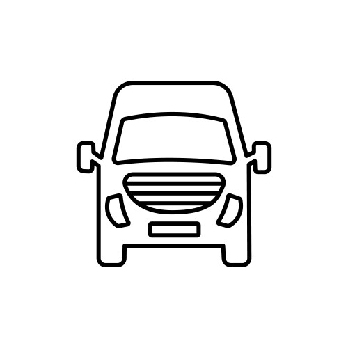 Bus and train front view icon in different style Vector Image