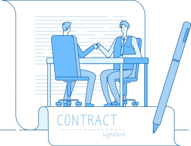 Businessman sign a contract Royalty Free Vector Image