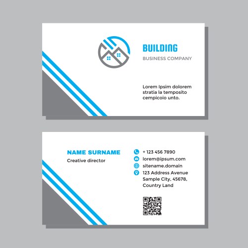 Business visit card template with logo - concept Vector Image