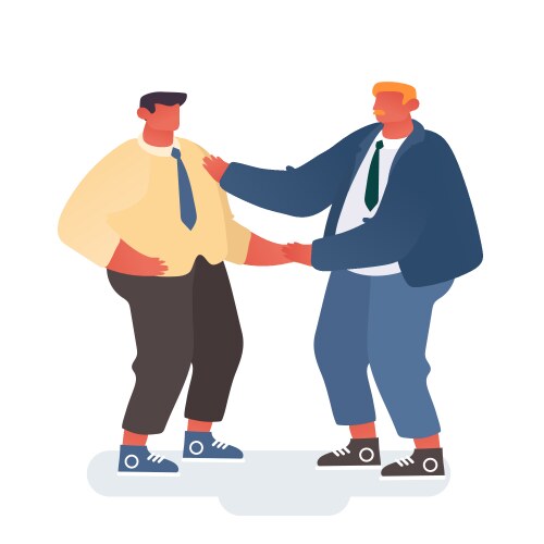 Cartoon business people handshake for dealing Vector Image