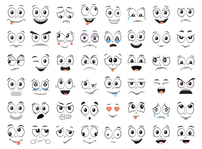 Diverse Cartoon Faces - Emotion Set Royalty Free Vector