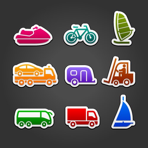 Marine transport stickers Royalty Free Vector Image