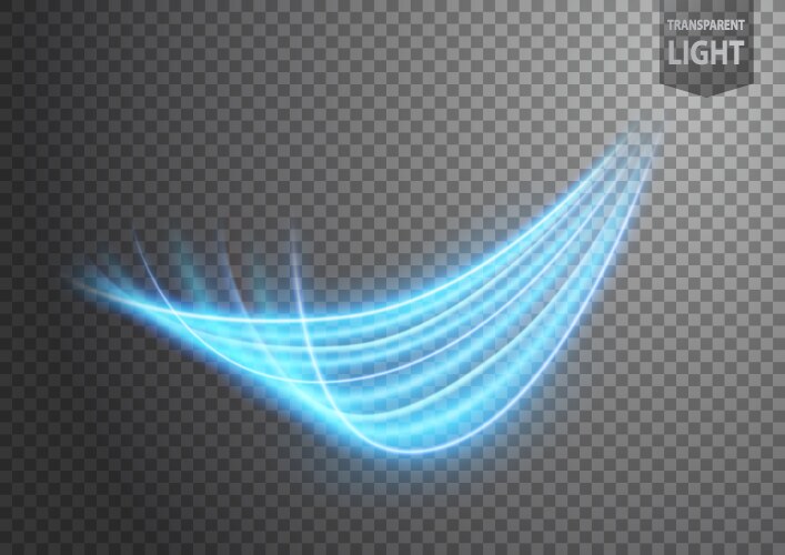 Abstract blue wavy line of light on dark Vector Image