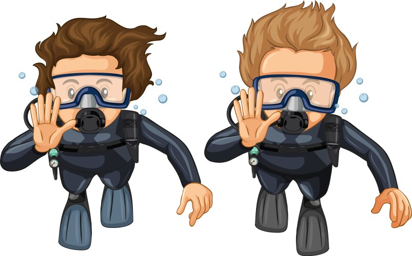 Man doing scuba diving Royalty Free Vector Image