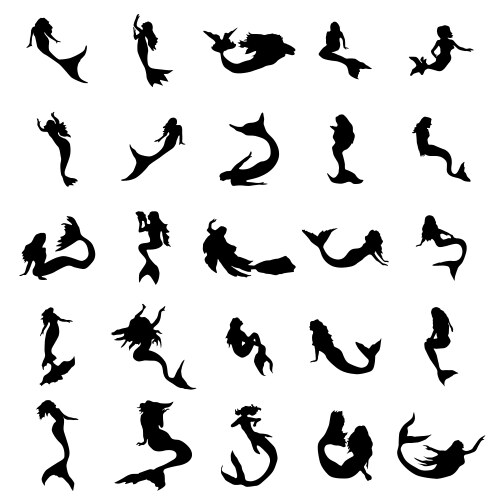 Mermaid Silhouette Vector Images (over 3,400)