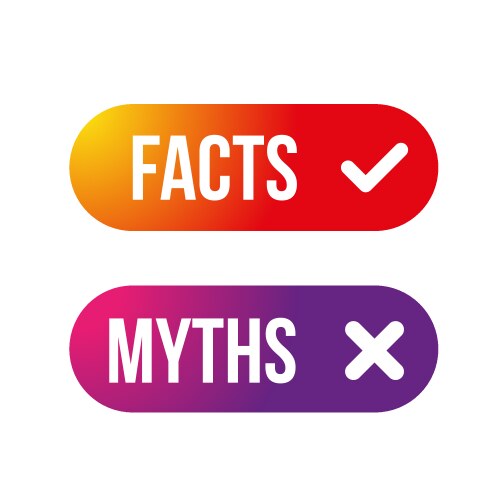 Myths facts speech bubble lettering Royalty Free Vector