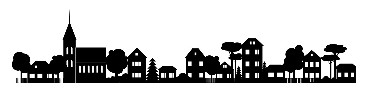 Small Town Skyline Silhouette Vector Images (over 150)