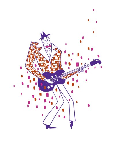 Funky bass player Royalty Free Vector Image - VectorStock