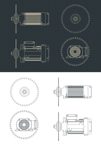 Table saw isometric drawings Royalty Free Vector Image